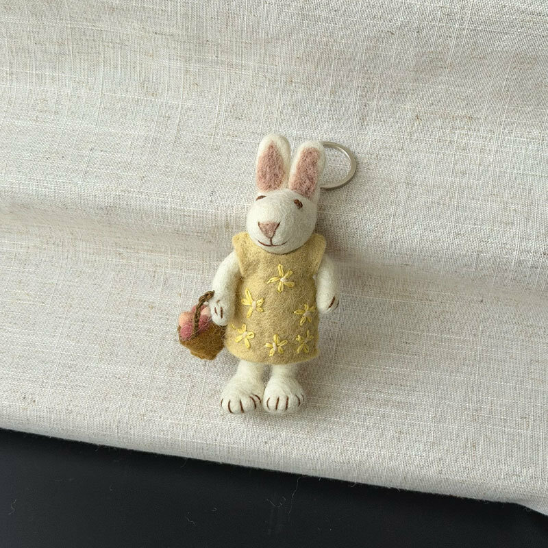 Милый кролик, подвеска из непальской шерсти, старый маленький овечка, брелок, сувенир, аксессуар для куклы, подвесной подарок