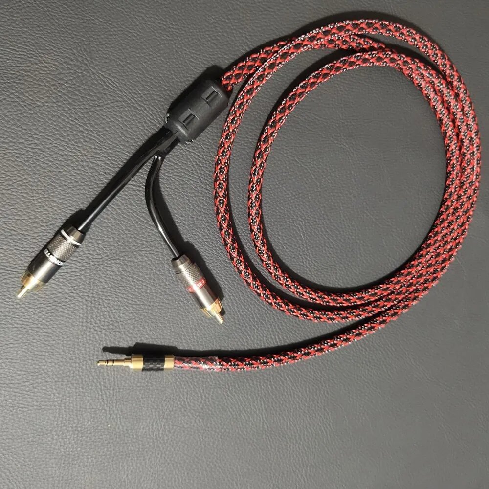 Monster Аудиокабель, 3 м, черный, с разъемами 2x RCA (M) - 3.5 мм mini jack (M)