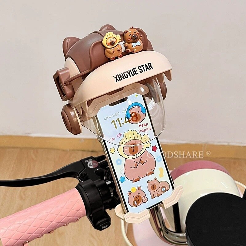 Держатель для телефона на электросамокате, милый мультяшный универсальный крепление для шлема, ударопрочный, солнцезащитный, водонепроницаемый