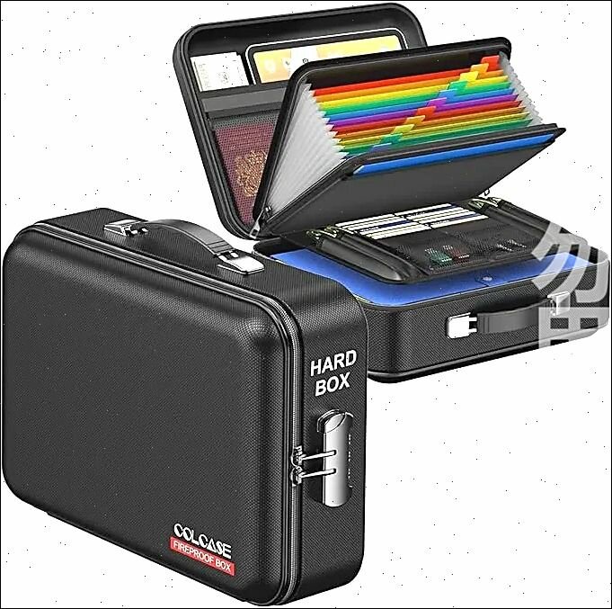 Огнеупорный ящик для документов с замком, водонепроницаемый сейф для важных документов, сертификатов, ноутбуков, паспортов, черный