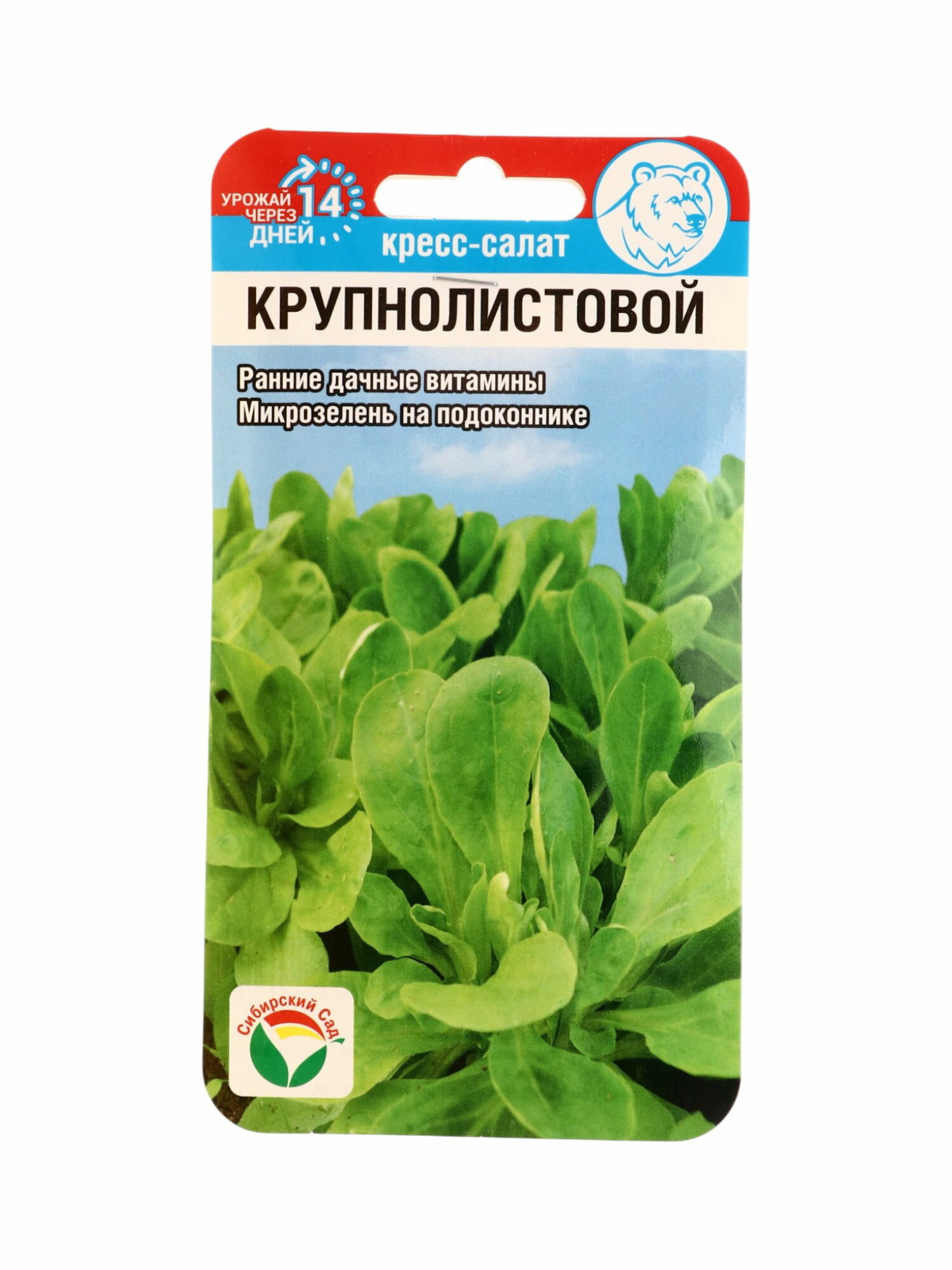 Семена Кресс-салат "Крупнолистовой", 0.5 г, размер упаковки: 8 x 0.1 x 15 см.