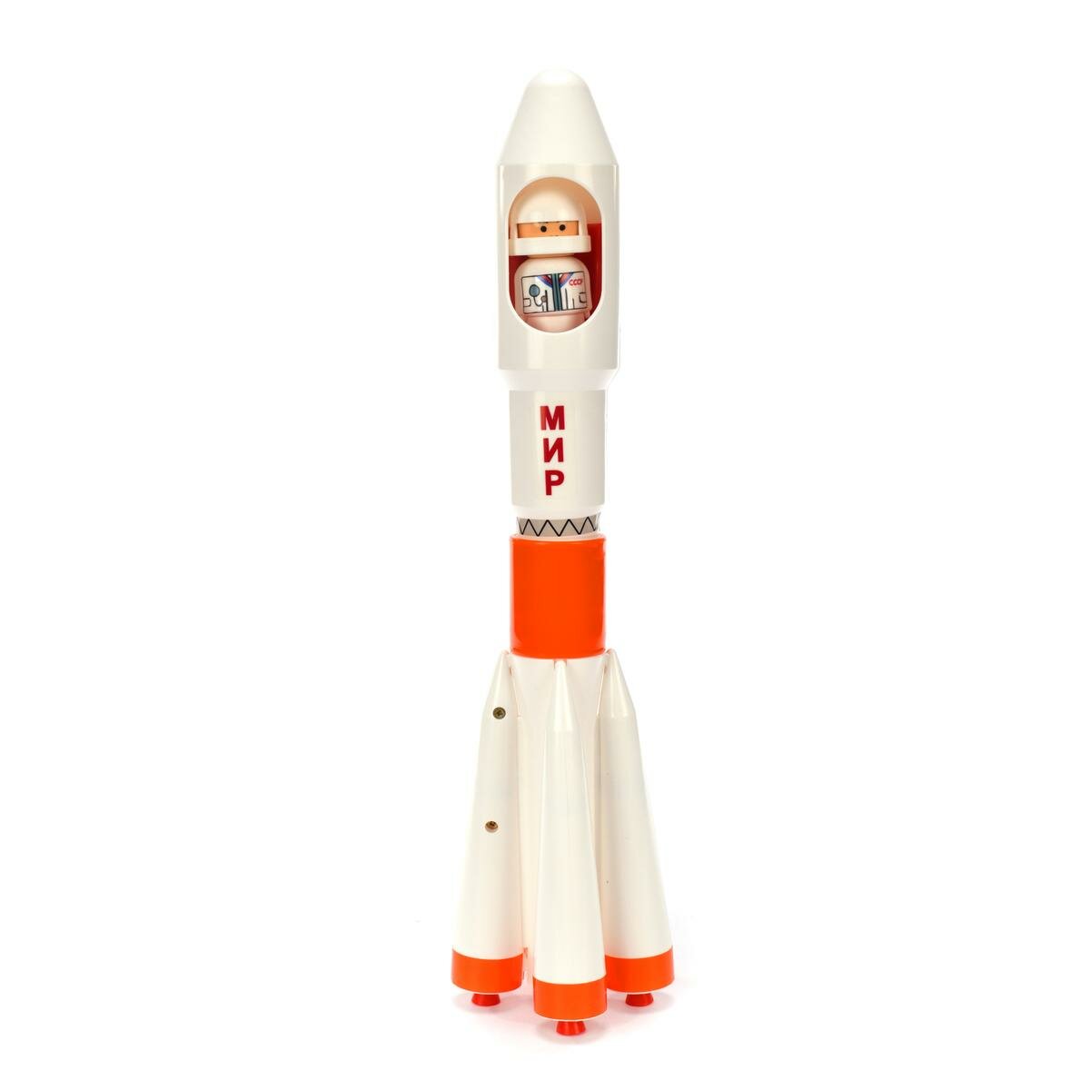 Игрушка-ракета "Мир" с космонавтом, пластик, 7.5x39.5x7.5см, для детей от 3 лет