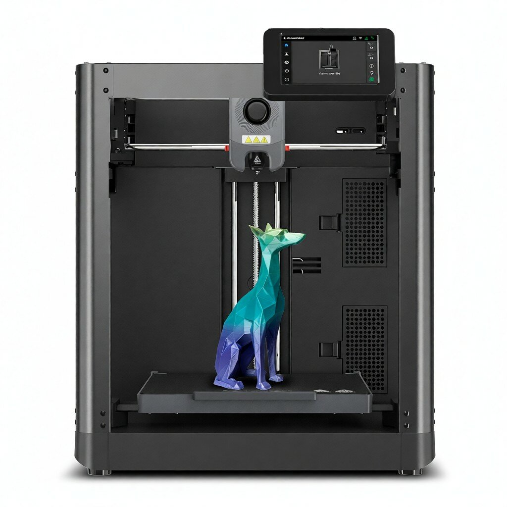 3D Printer Adventurer 5M Black 1 Extruder 220x220x220mm Build Volume 600mm/s Max Speed CoreXY ±0.2mm Printing Precision 0.4mm Nozzle 280°C Extruder Temperature 110°C Heating Bed 4.3-inch Touch LCD USB Disk WIFI Ethernet Connection 12kg Weight