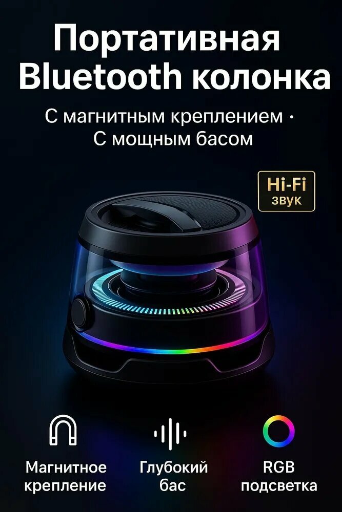 Умная колонка с LED-подсветкой и мощным звуком