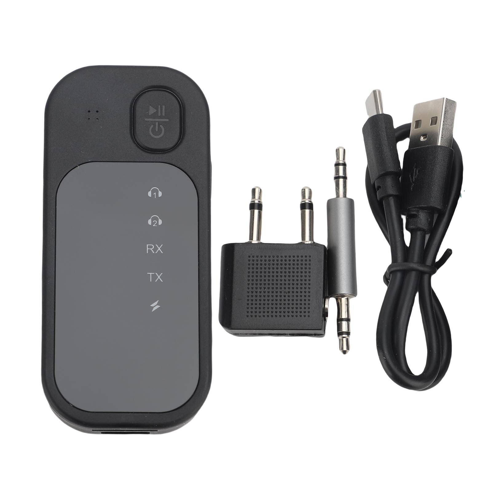 Bluetooth 5.4 приемник-передатчик с шумоподавлением, зажимной, беспроводной автомобильный AUX-адаптер 2 в 1 для наушников