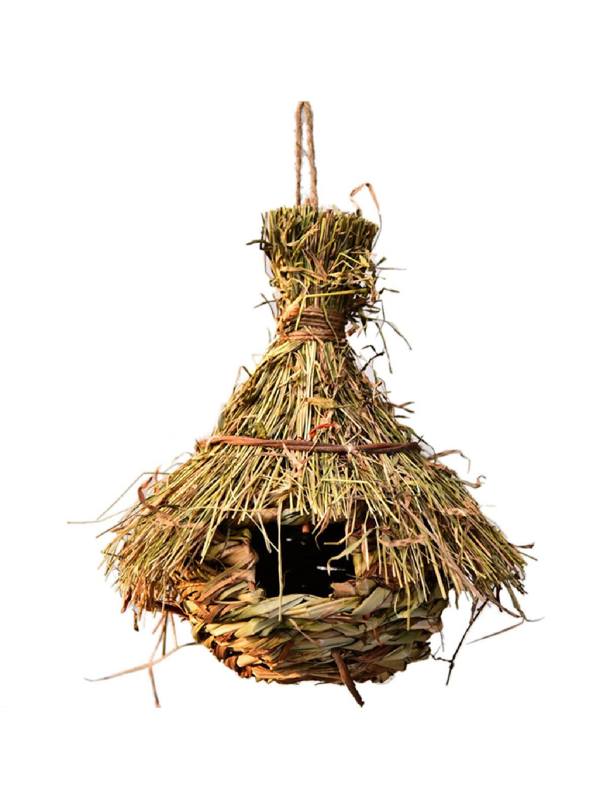 Домики для колибри Соломенное птичье гнездо Подвесная Птичья хижина для гнездования в саду