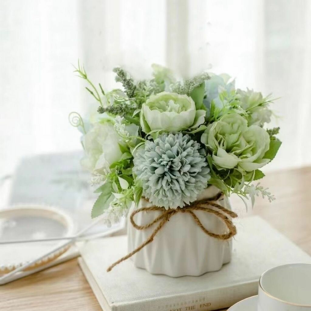 Искусственные цветы, декоративные цветы, маленькие горшечные растения, пластиковые цветы, офисные настольные искусственные зеленые растения, декорации для гостиной, маленькие украшения от фабрики