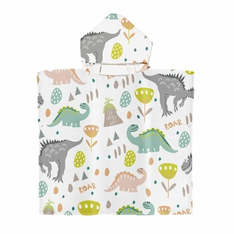 Детское полотенце-пончо с капюшоном, - S8