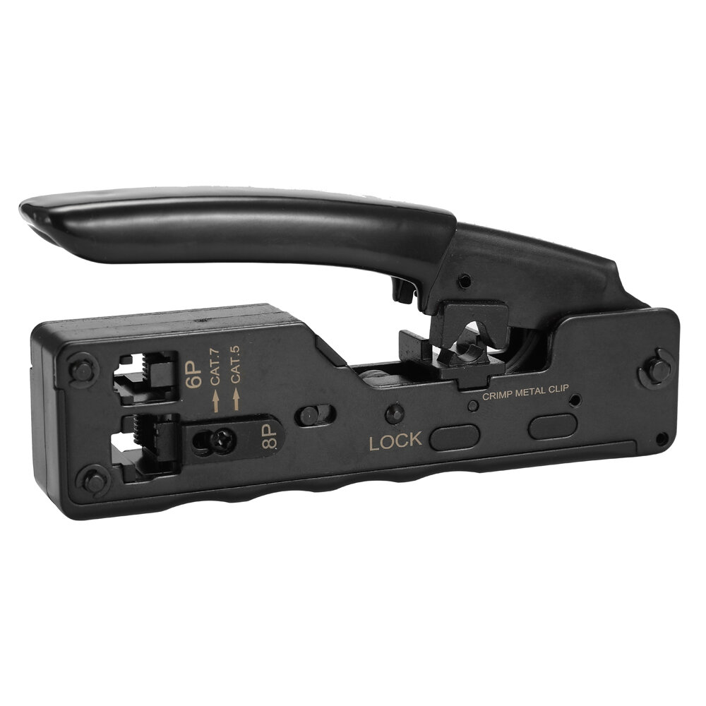 Инструмент для калибровки кабелей HY-669 Портативный калибровщик Ethernet Professional Terminals Crimper Plier Многофункциональный инструмент для ручных работ Stripper Cuting Metal Clips Pliers Tools черного цвета из высококарбоновой стали размером