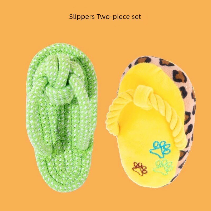 Игрушка для собак: узловатая тапочка, устойчивая к жеванию, для тедди, бишон, померанского шпица, маленьких щенков, для