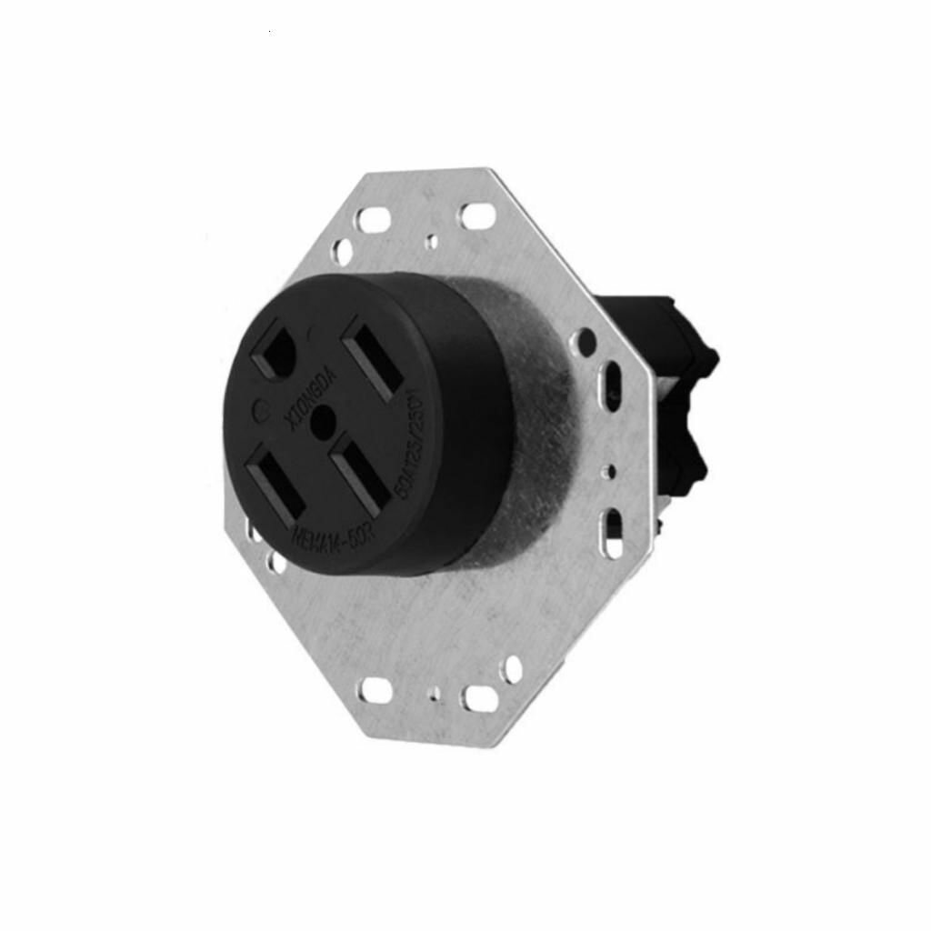 Розетка с 4 штырями и металлической панелью для прицепов, - 1