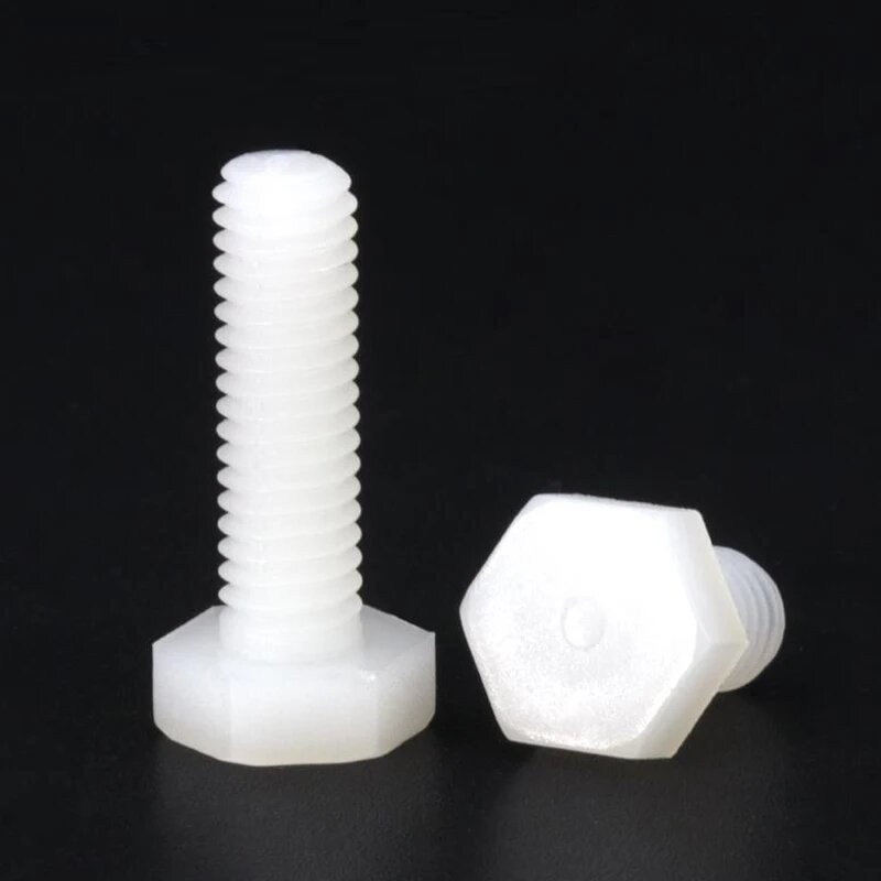 Черный/белый нейлоновый винт с шестигранной головкой, пластиковый изолированный болт M3 M4 M5 M6 M8 M10 M12