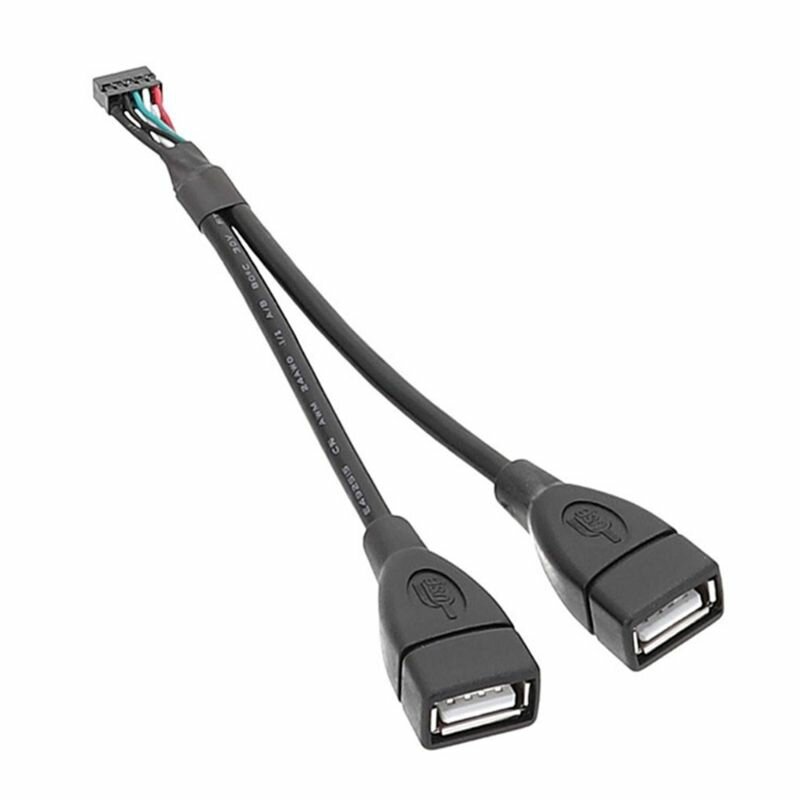 Два USB-разъема на передней панели, материнская плата, 9-контактный, 10-контактный разъем типа A, гнездовой адаптер-удлинитель кабеля