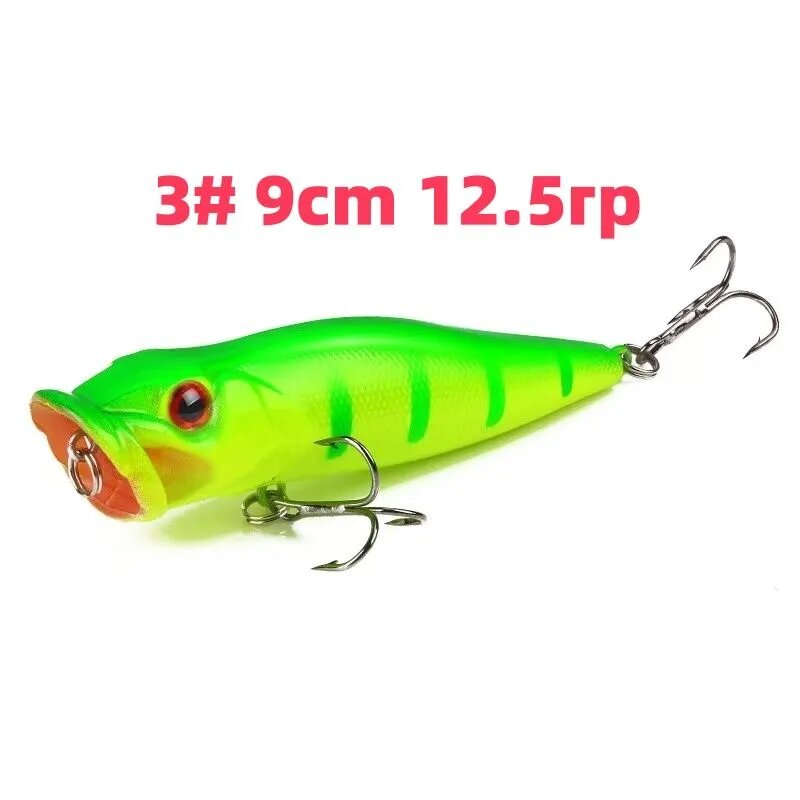 1 шт Воблер для рыбалки на щуку , поппер 9 см 12.5 грамм, приманки рыболовные на судака и окуня, снасти для спиннинга