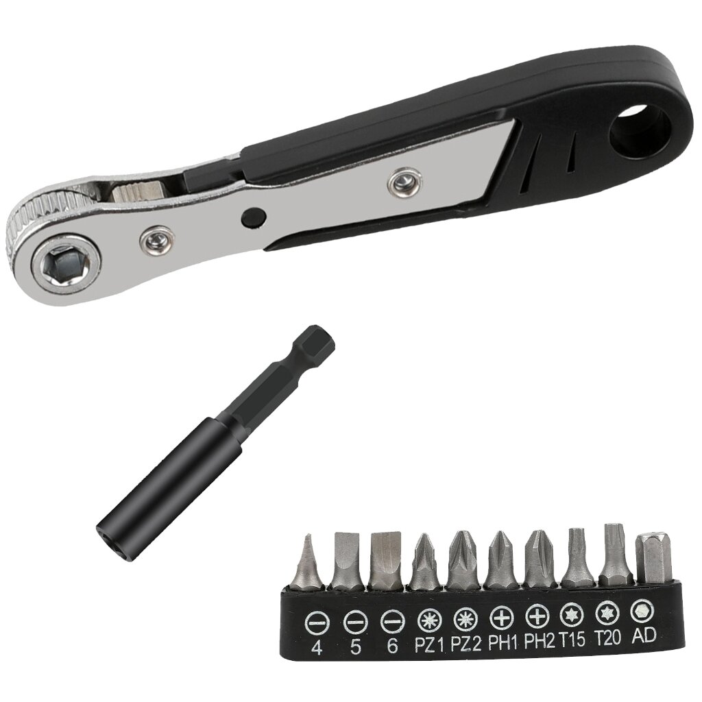 Набор Бит Для 36-Зубчатой Храповой Отвертки 10шт Сменных Долот И Шестигранный Вал Диаметром 111 мм Для Точного Выполнения Задач Инструмента