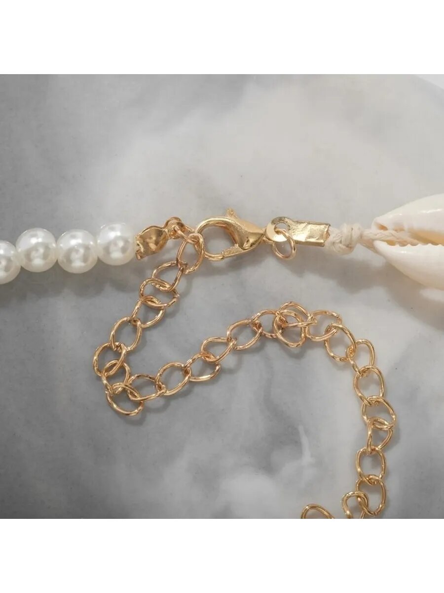 Чокер, пластик, ракушка