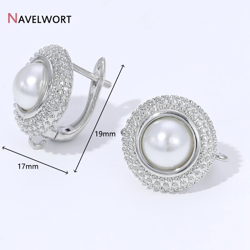 Серьги с жемчугом и кристаллами, Rhodium plated