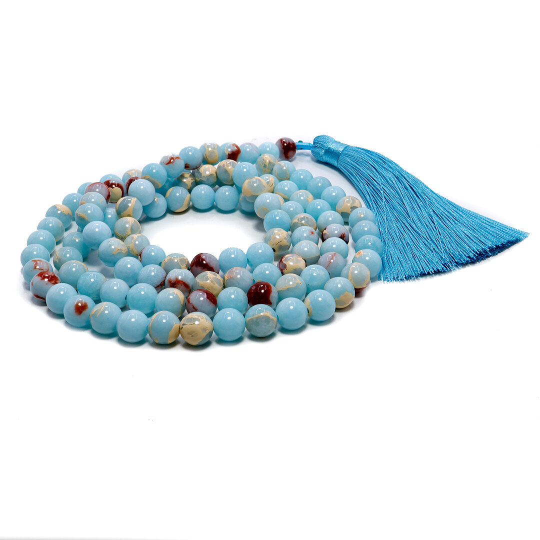 Чётки из камня варисцит SEW13-F1 - денежный магнит (бусины 8 мм, длина 52-54 см.), 1 шт.