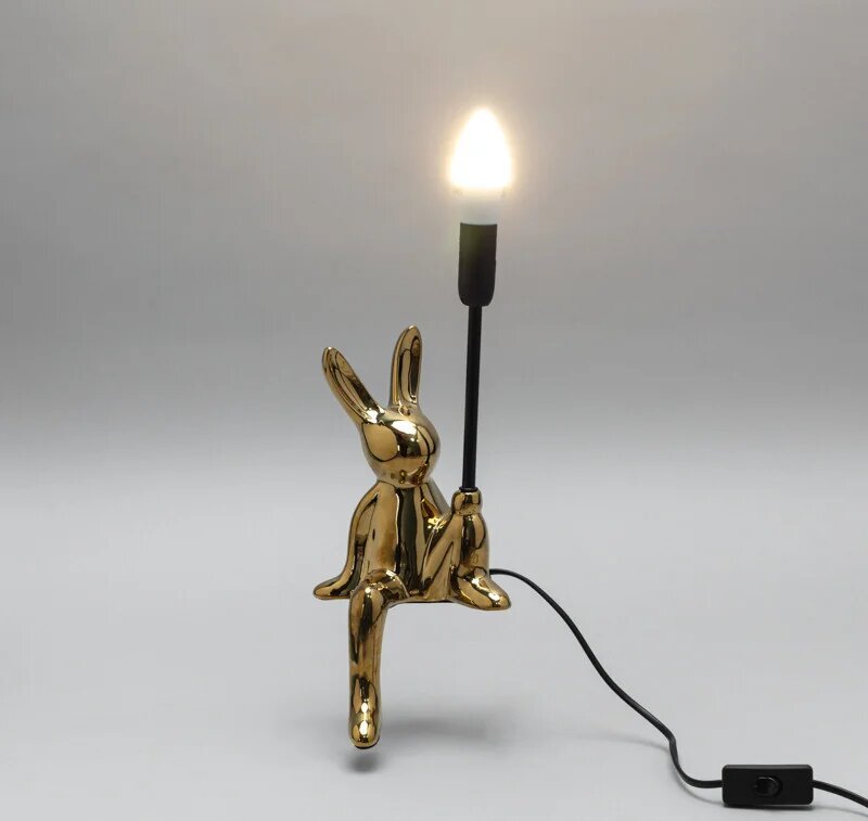 Настольный светильник Rexant Моби "Заяц" 603-1029, E14, 40W, золотистый
