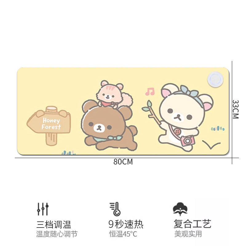 Нагреваемая мышь, коврик для стола с подогревом, интеллектуальный таймер постоянной температуры, офисный коврик из PU кожи, водонепроницаемый, подогреватель для рук, оптовая продажа