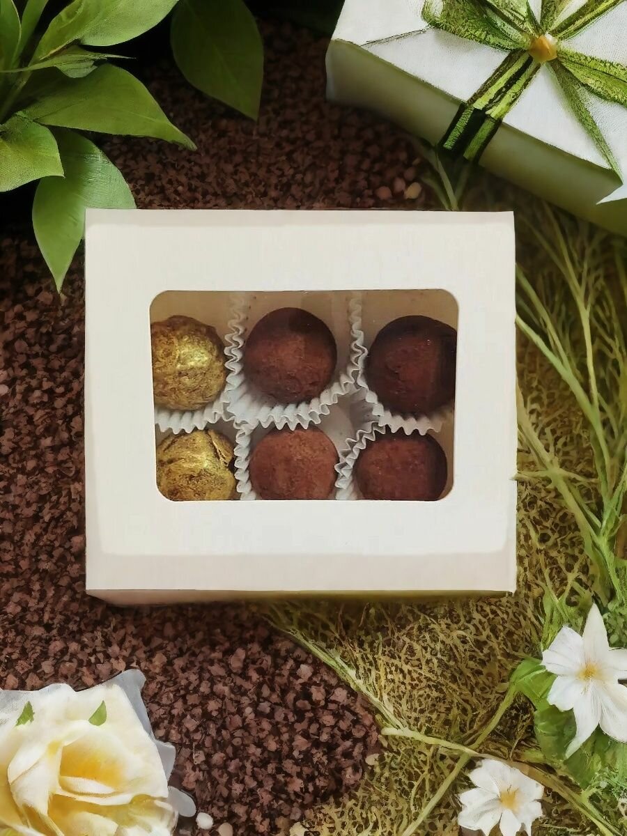 Конфеты Приморский кондитер "Трюфель ассорти" на какао-масле ручной работы 6шт подарочная коробка
