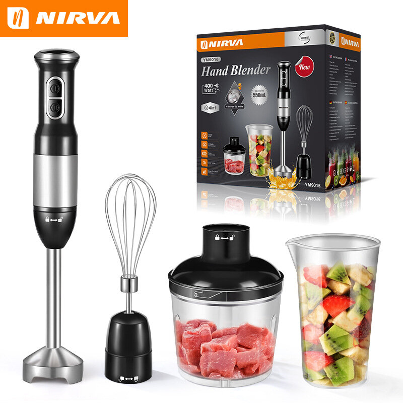 Блендер NIRVA YM9017, стекло, нержавеющая сталь, 4 ножа, плавная регулировка