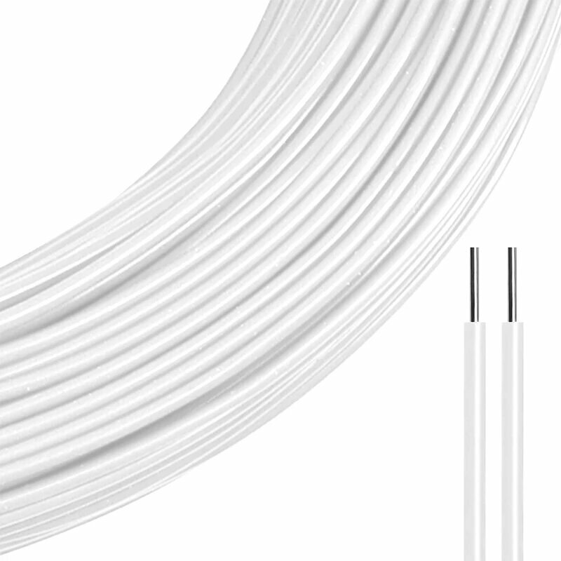 Одножильный посеребренный провод Hi-Fi OFC медный кабель 26AWG Sq0.12, White, 2 meters