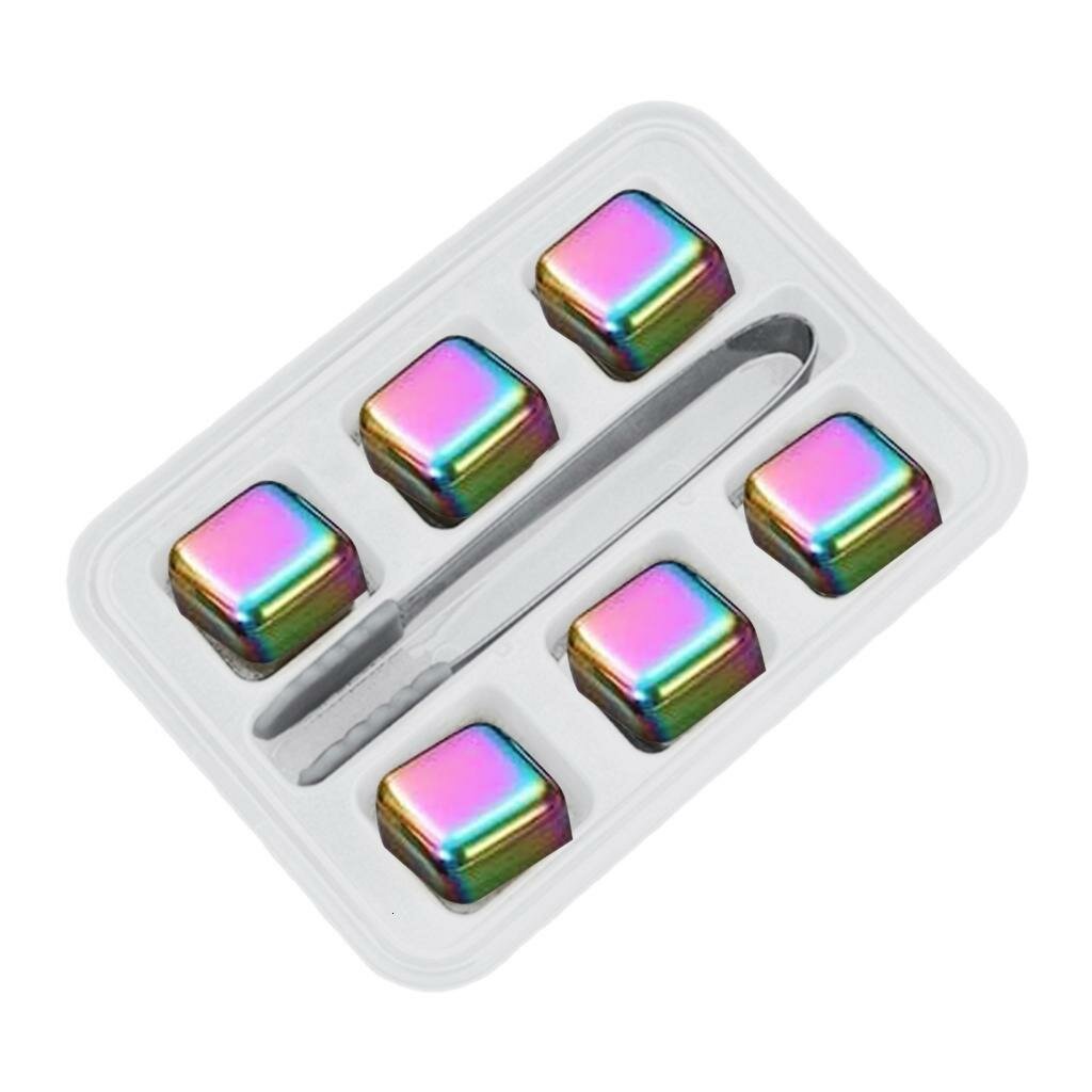 Стальные кубики для виски 4/6/8 шт. с щипцами, B