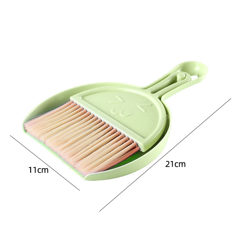 Набор для уборки стола с улыбающимся лицом, щетка для клавиатуры, мини-совок, маленькая метла для домашних животных, подметальная машина для кровати, совок для мусора