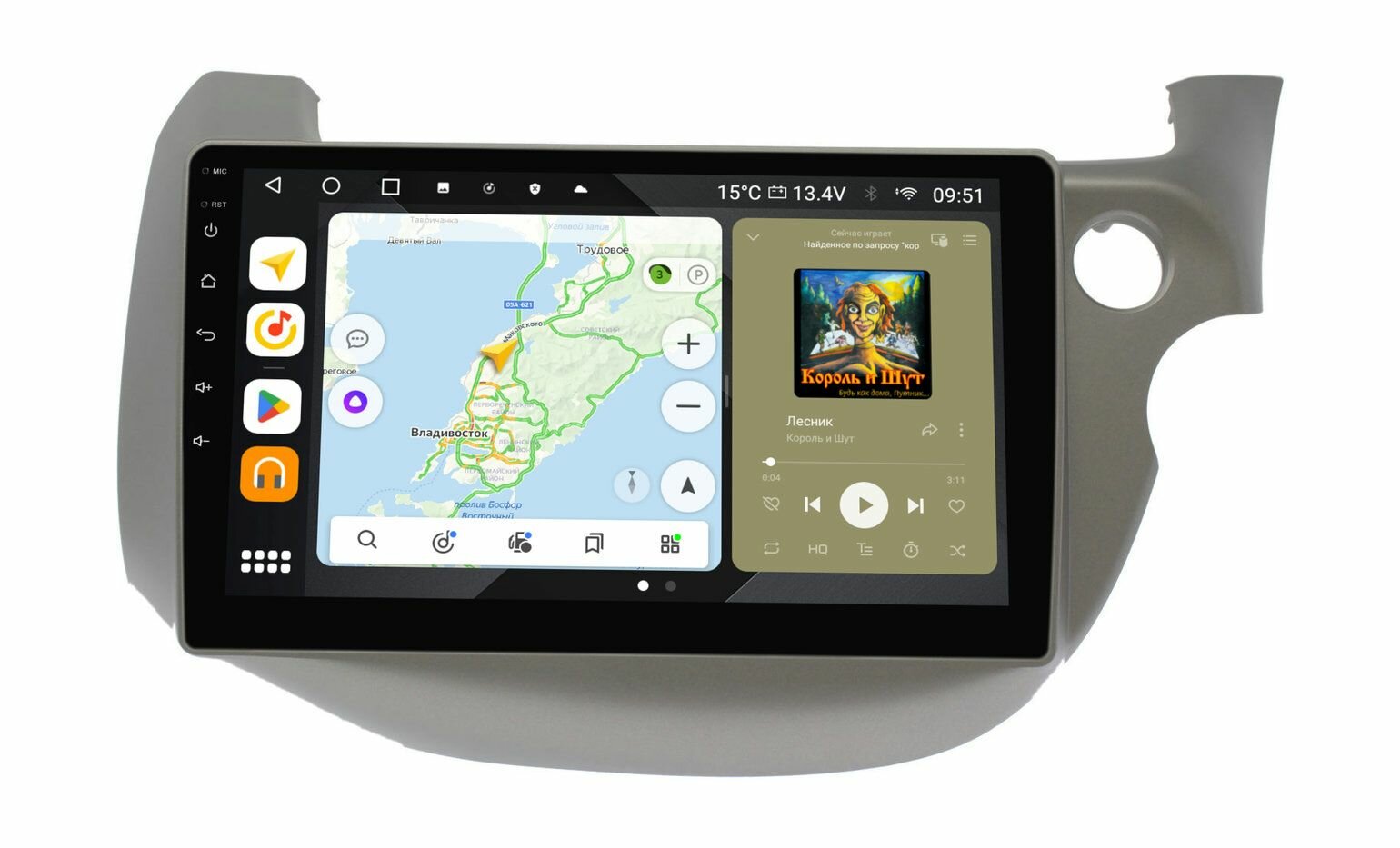 Магнитола Honda Fit, Jazz 2007 - 2013 правый руль темносерая / 10 дюймов, 4/64GB, 8 ядер, DSP, 4G, Android 10 / Wide Media