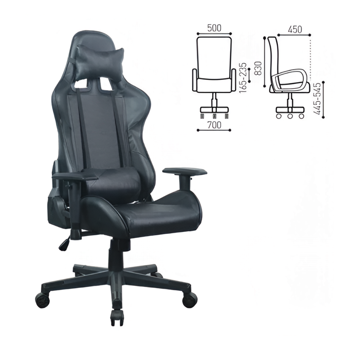 Кресло компьютерное BRABIX GT Carbon GM-115 черный, обивка экокожа