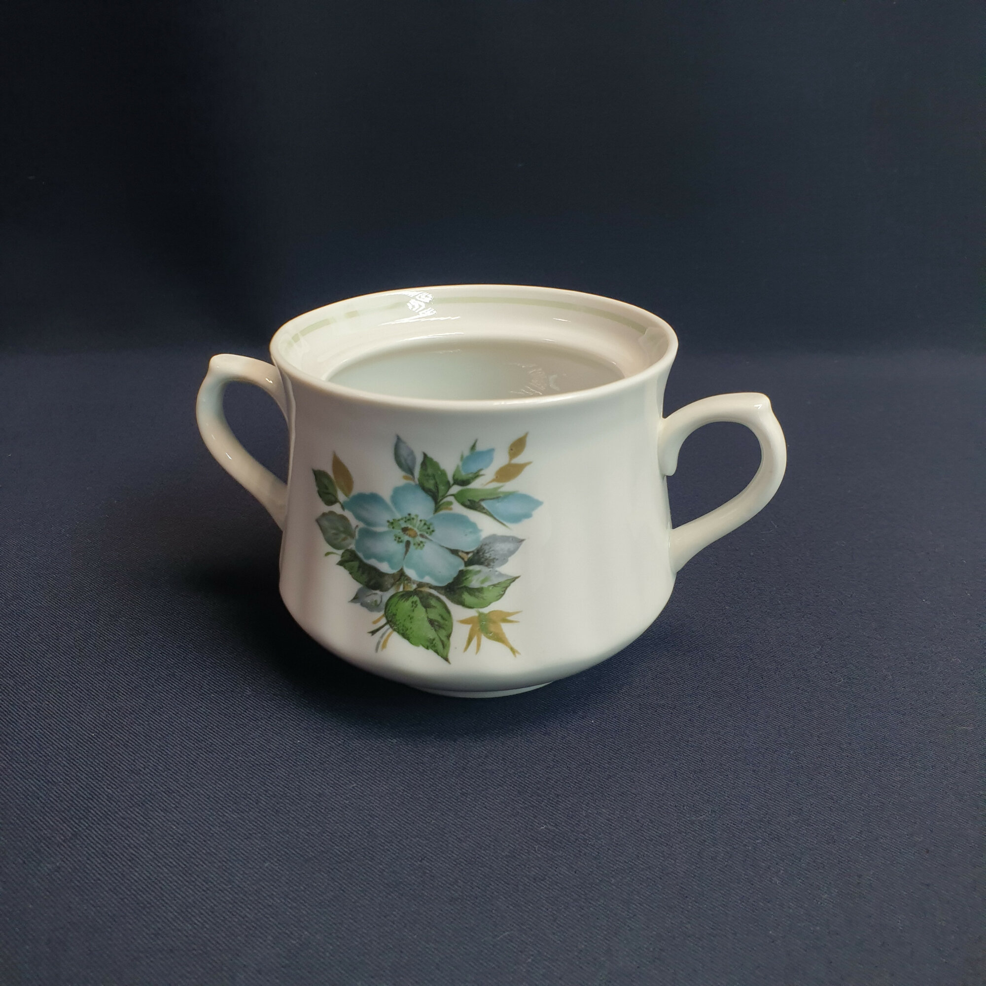 Сахарница без кршки Добруш, фарфор деколь 0.5 л, винтаж СССР