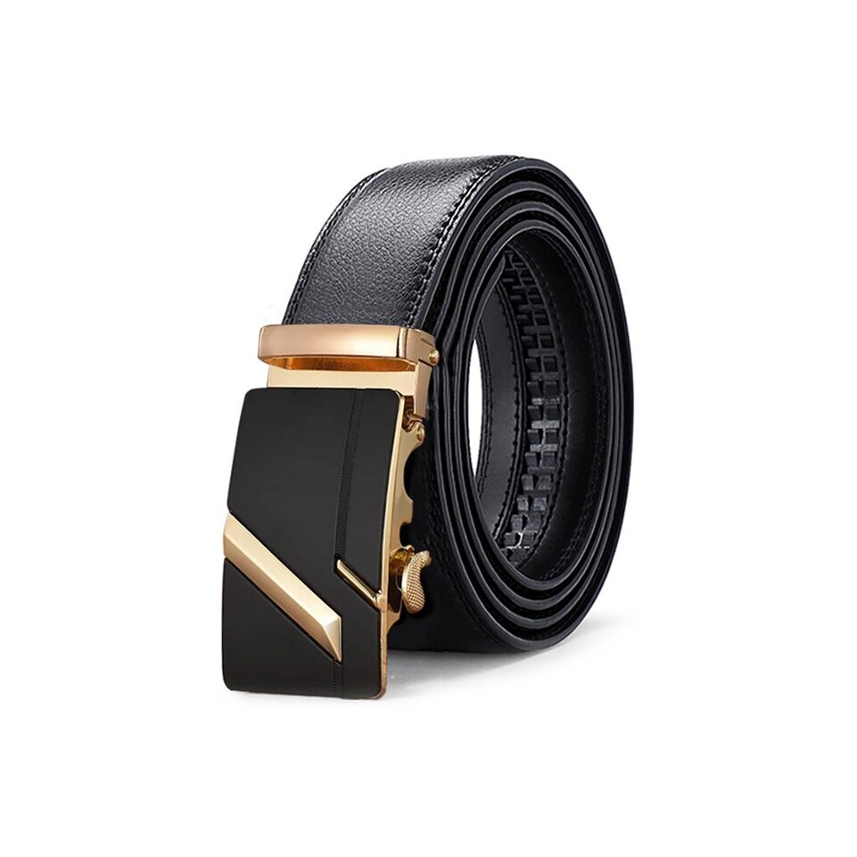 PISHUSHU Premium Selection, Business, Youth City, Automatic Buckle Leather Belts Men's Width 3.5cm 120cm