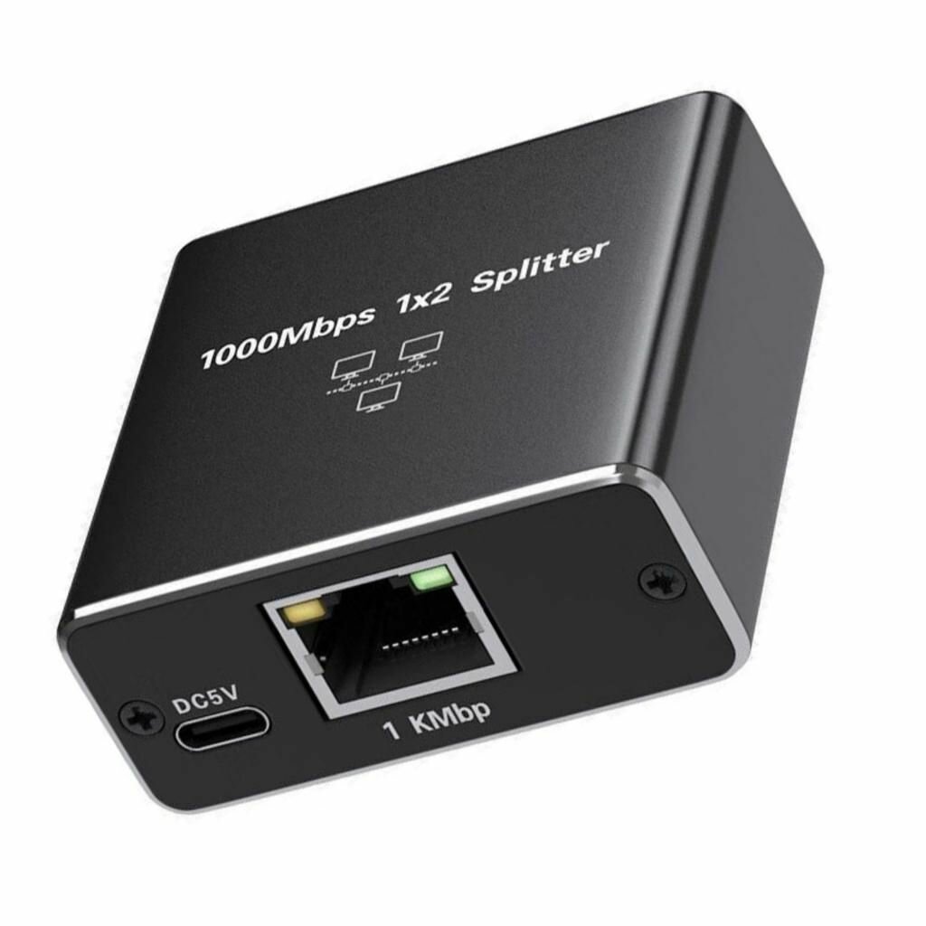 Двойной порт RJ45 Ethernet Splitter с USB Power для высокоскоростной интернета