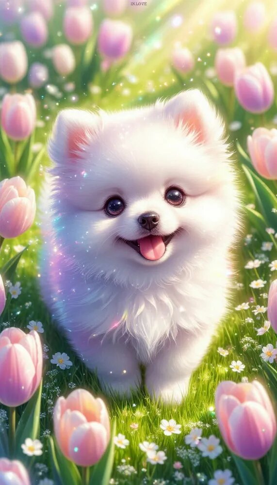 Алмазная Мозаика "Шпиц" 40x50 См Алмазная Вышивка / Картина Стразами Подарков / Украшения