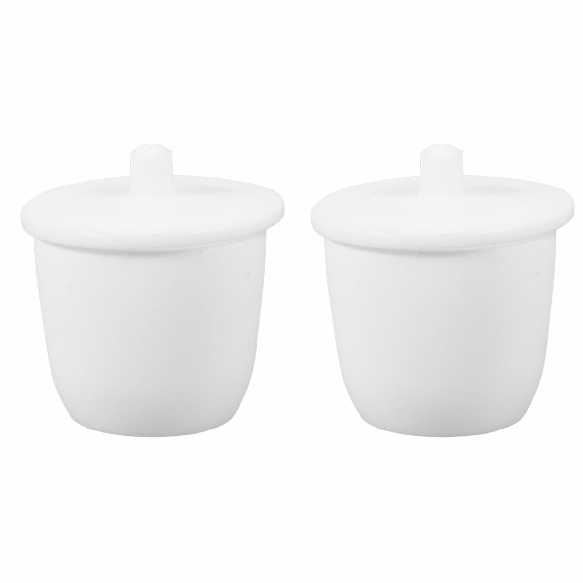 Тигель лабораторный из птфэ белого цвета с крышкой для химических анализов, объем 30 мл, 2 шт