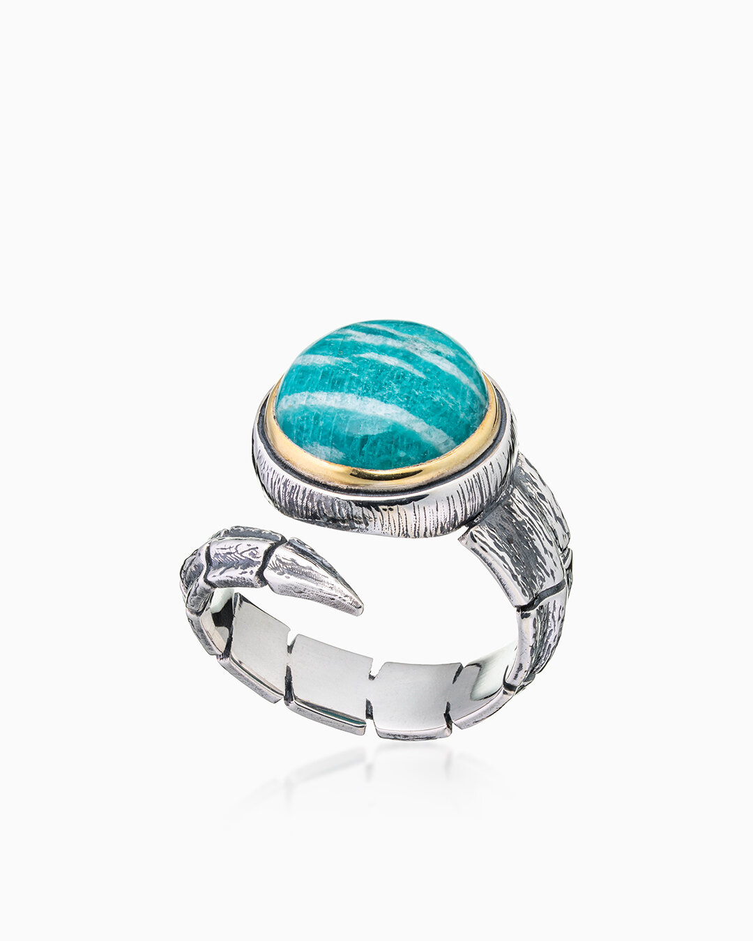 Кольцо, серебро, 925 проба, амазонит