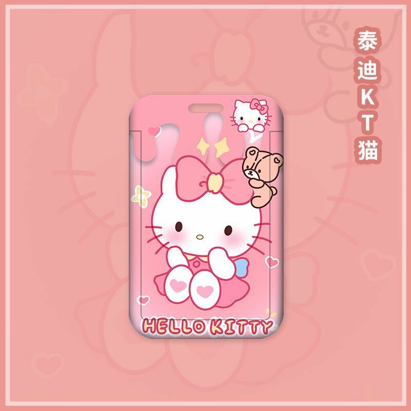 Держатель для карт с мультяшным дизайном, легкая застежка, выдвижной шнурок, держатель для удостоверения, работа, автобус, метро, детская карта, карта для еды, держатель для студенческой карты