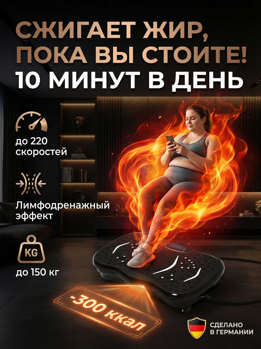 Виброплатформа для похудения 150 кг тренажер кардио степпер, пульт, чёрный, с Bluetooth