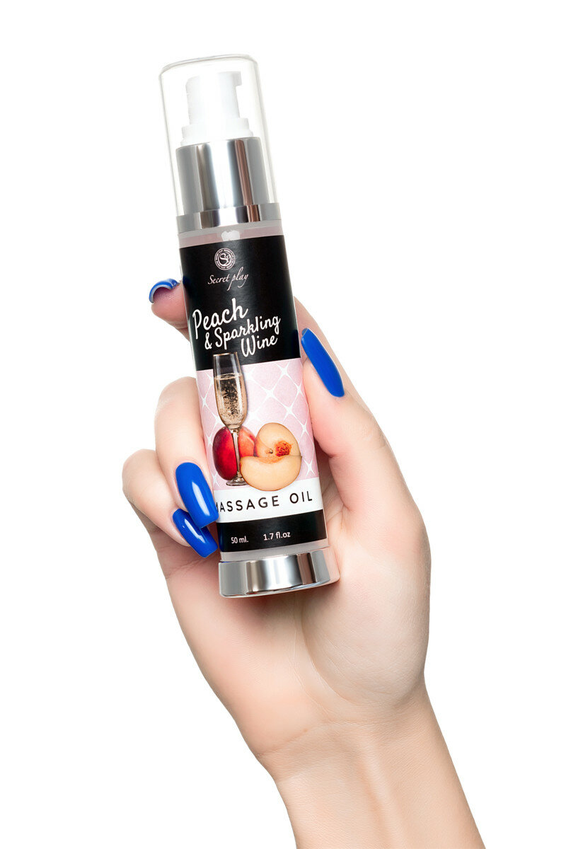 Массажное масло Secret Play с ароматом персика и шампанского 50 мл