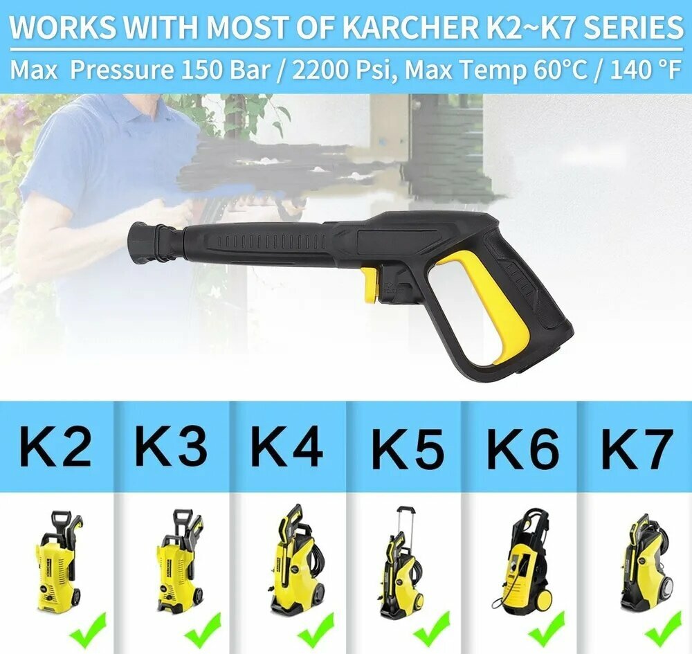 Пистолет для моек высокого давления Керхер (Karcher) K2, К3, К4, К5, К6, К7 (2.642-889)