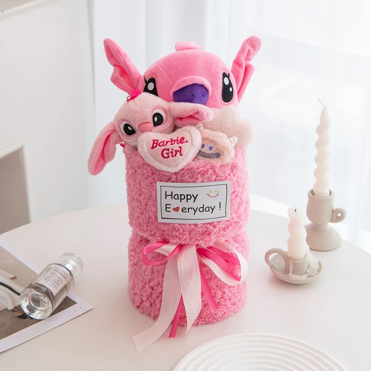 Мягкий букет из игрушек, Стич (Stitch) , Розовый, 30 см
