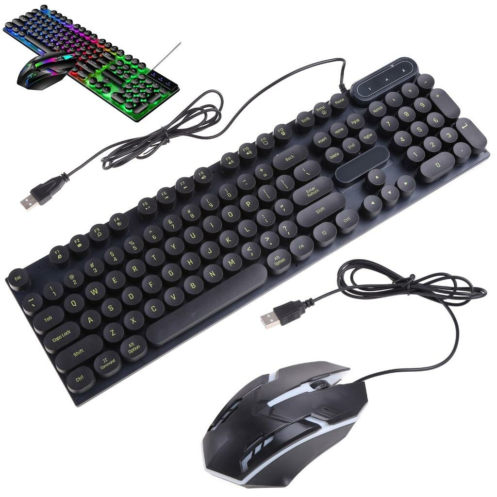 Стимпанк-клавиатура механическая с подсветкой, Черный