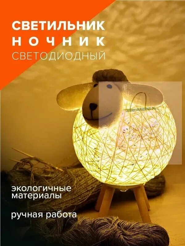 Светодиодный декоративный светильник-ночник Jazzway Овечка Пышечка JS3-LAMB-USB