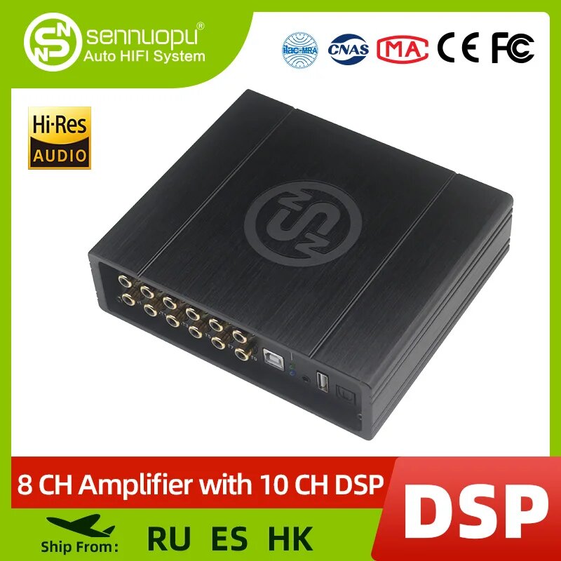 Sennuopu DS-M10 Автомобильная аудиосистема 8-канальный усилитель с 10-канальным процессором DSP Bluetooth-усилитель-эквалайзер Amplificador Automotivio Sound