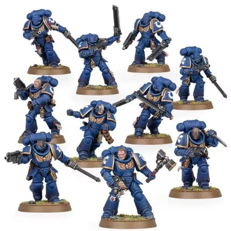 Смола Миниатюра Warhammer 40000 Space Marines Assault Intercessors / миниатюр для настольной игры Упражнения для раскрашивания