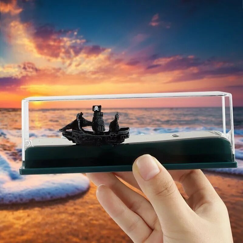 Корабль в жидкости игрушка-антистресс, Пиратский корабль"Черная жемчужина/Black Pearl"