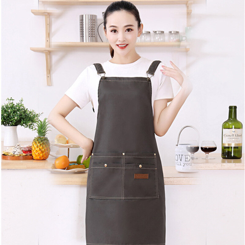 Оптовый водонепроницаемый фартук из брезента, фартук для кухни и приготовления пищи, фартук для работы в кухне