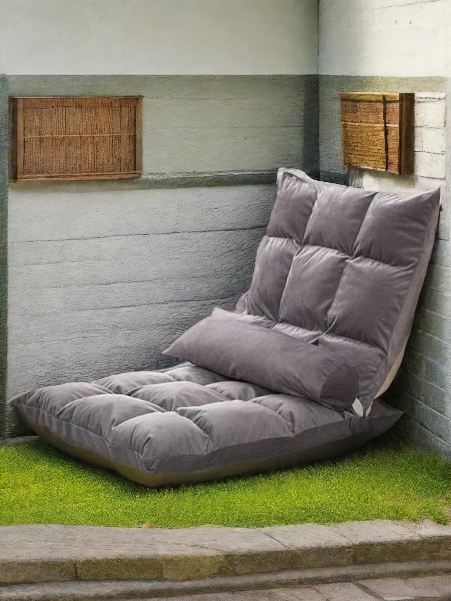 Прямой диван, механизм Юниор, 52х55х55 см, белый, серый