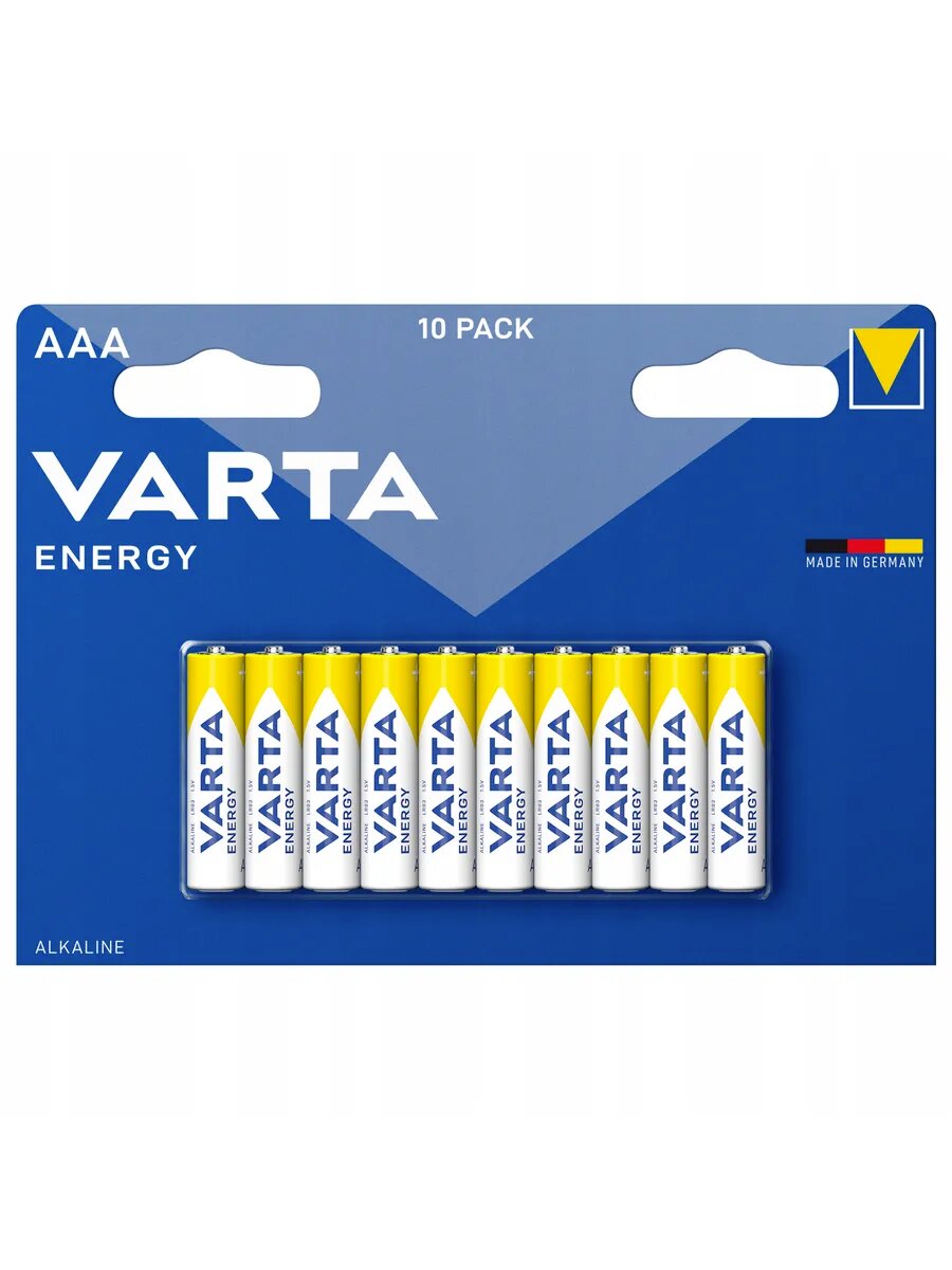 Батарейки алкалиновые Varta Energy AAA 1.5V (LR03) мизинчиковые, 10 шт